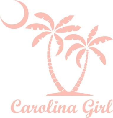 "Carolina Girl With Palm Trees" 3 Mil Vinyl Sticker for Car/Truck ...