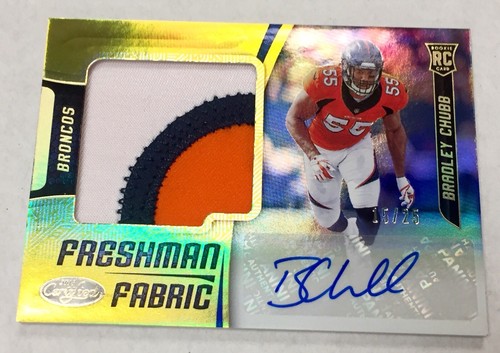 2018 Certified Bradley Chubb Autograph 3 CLR Patch Mirror Gold RC 15/25 ...