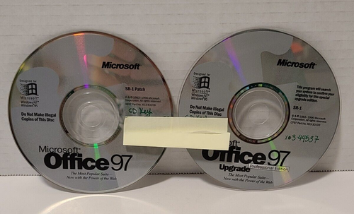 Microsoft Office 97 and Professional Edition Upgrade w/ CD Keys Disks ...