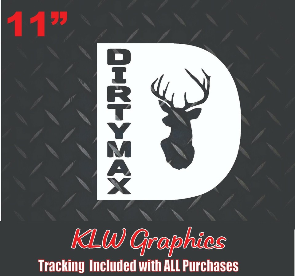 Dirtymax Deer Head Decal Sticker Turbo Diesel Truck Crew Cab 6.6L ...