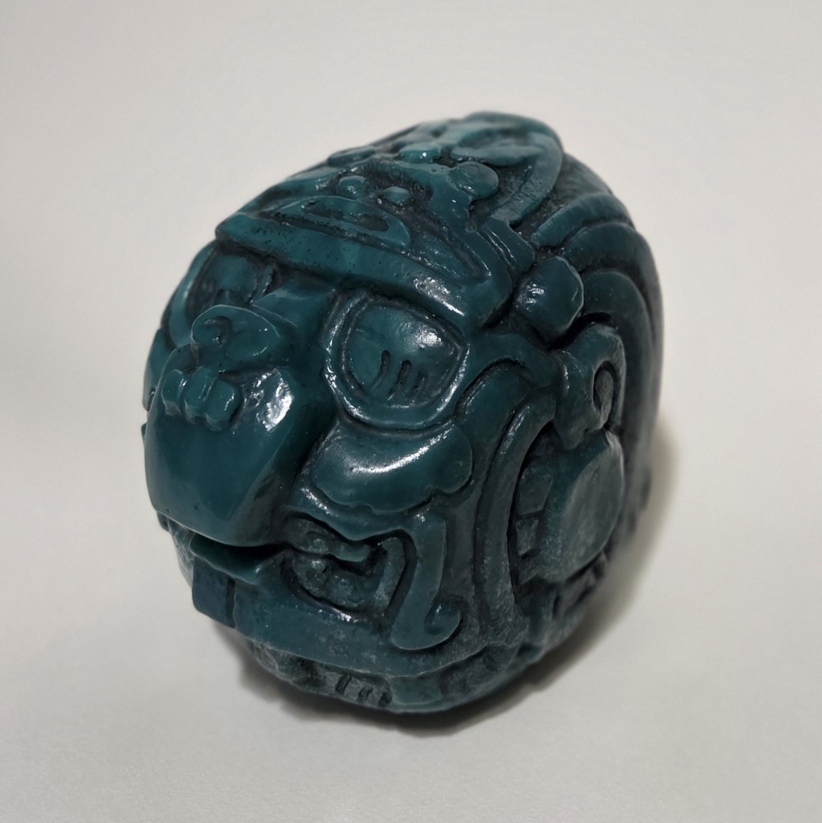 Museum Replica Mayan Kinich Ahau Jade Head Artifact Collectible (Altun Ha)