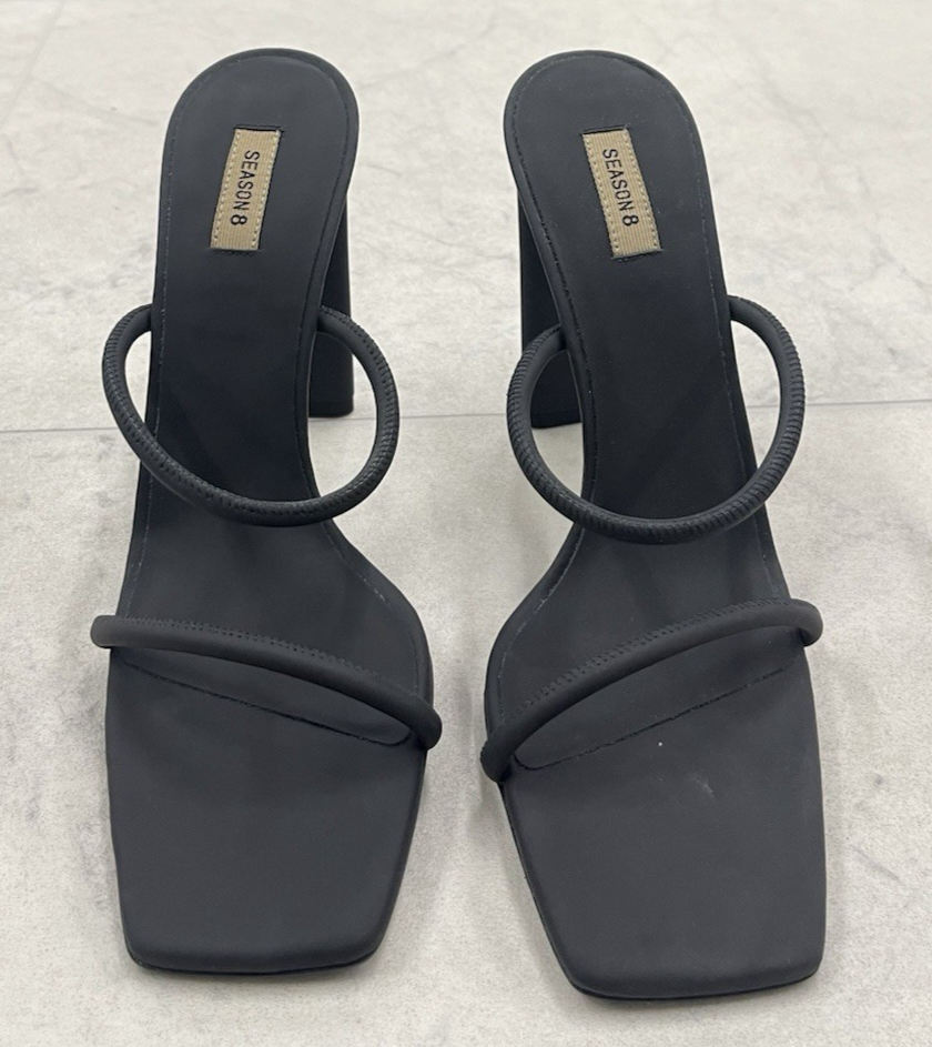 NIB YEEZY Season 8 Graphite Rubberized Leather 110mm Heel Sandal SZ:35. ...
