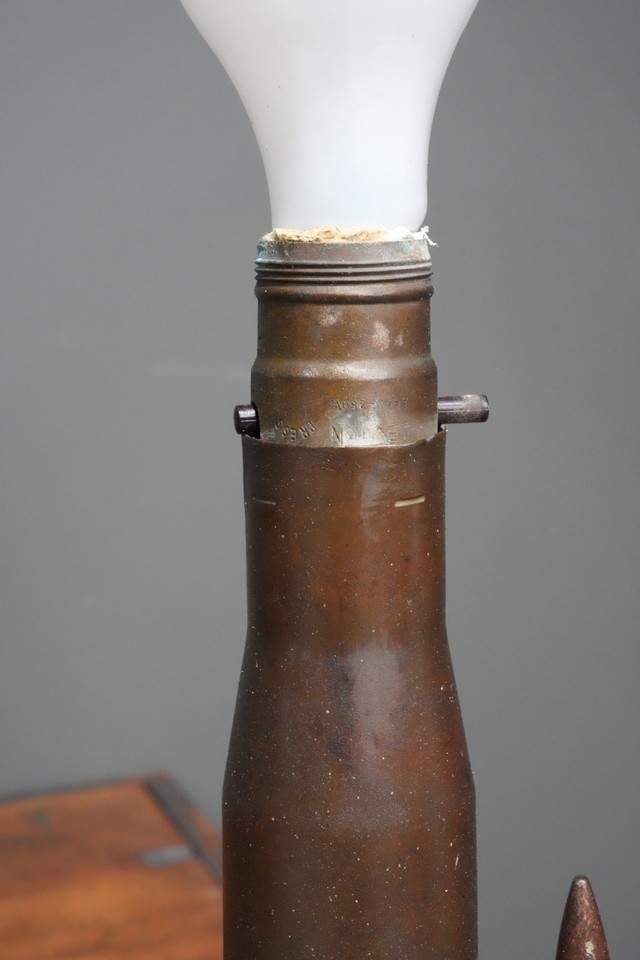 Vintage Trench Art brass desk Lamp artillery shell military WWII ...