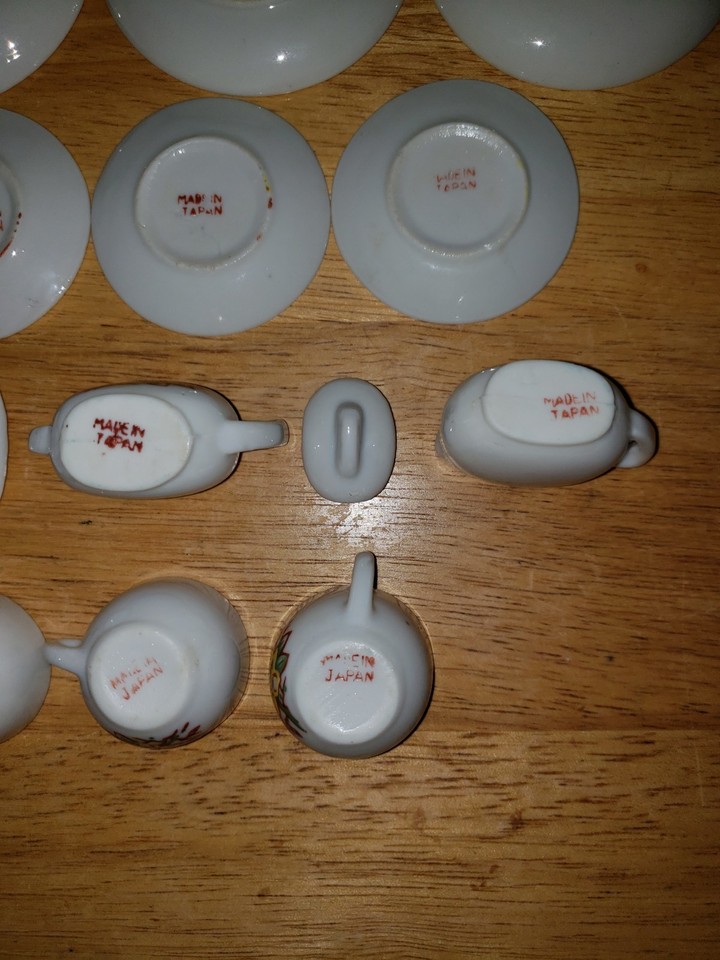 Vintage 15 Piece Bone China Tea Set Flowers Made In Japan Miniature ...