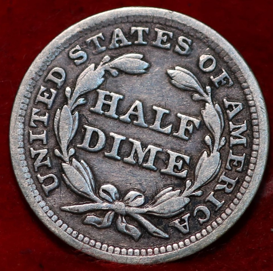 1857 Philadelphia Mint Silver Seated Liberty Half Dime | eBay