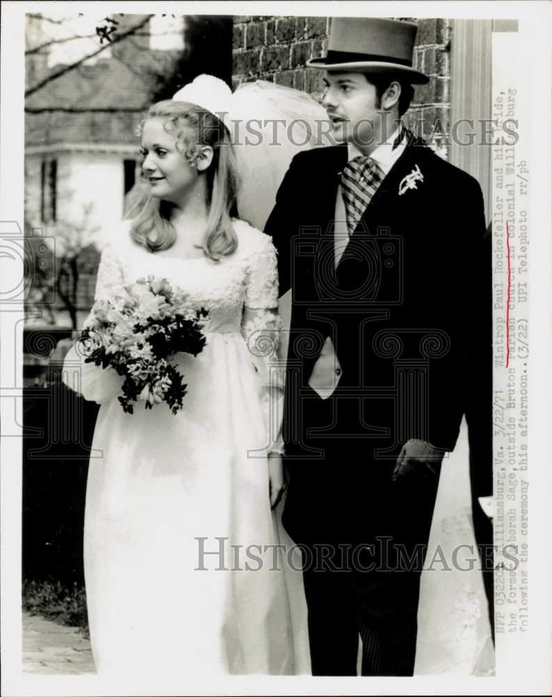 1971 Press Photo Winthrop Paul Rockefeller and Bride Deborah Sage in ...