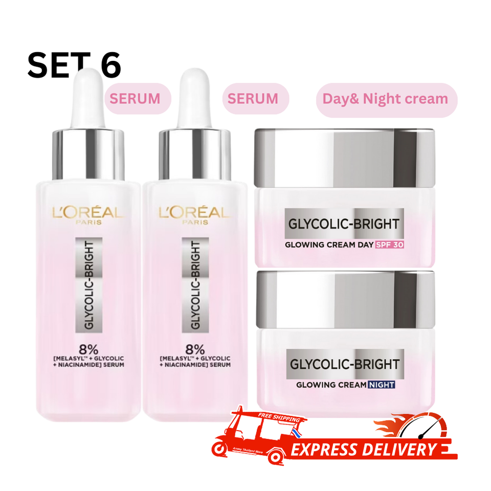 LOREAL Glycolic Bright Serum Melasyl Glow Anti-Dark Spots Post-Acne ...