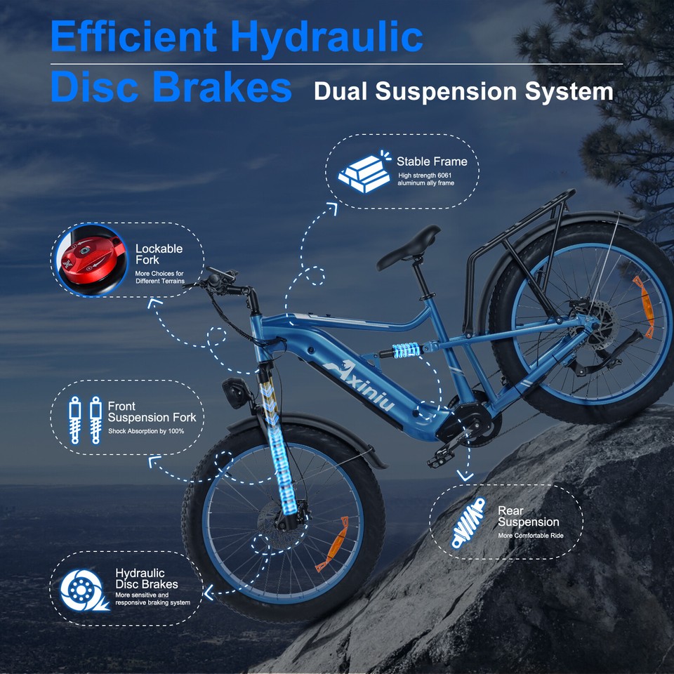 Ebike 26" 1800W 52V Electric Bike Mountain Bicycle Fat Tire E-bike for Adults | eBay