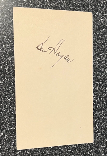 Ben Hogan Hand Signed Autographed 3x5 Index Card Professional Golfer ...