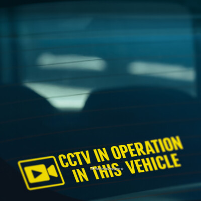 CCTV IN OPERATION IN VEHICLE Security Camera Car,Taxi,Coach Vinyl Decal ...