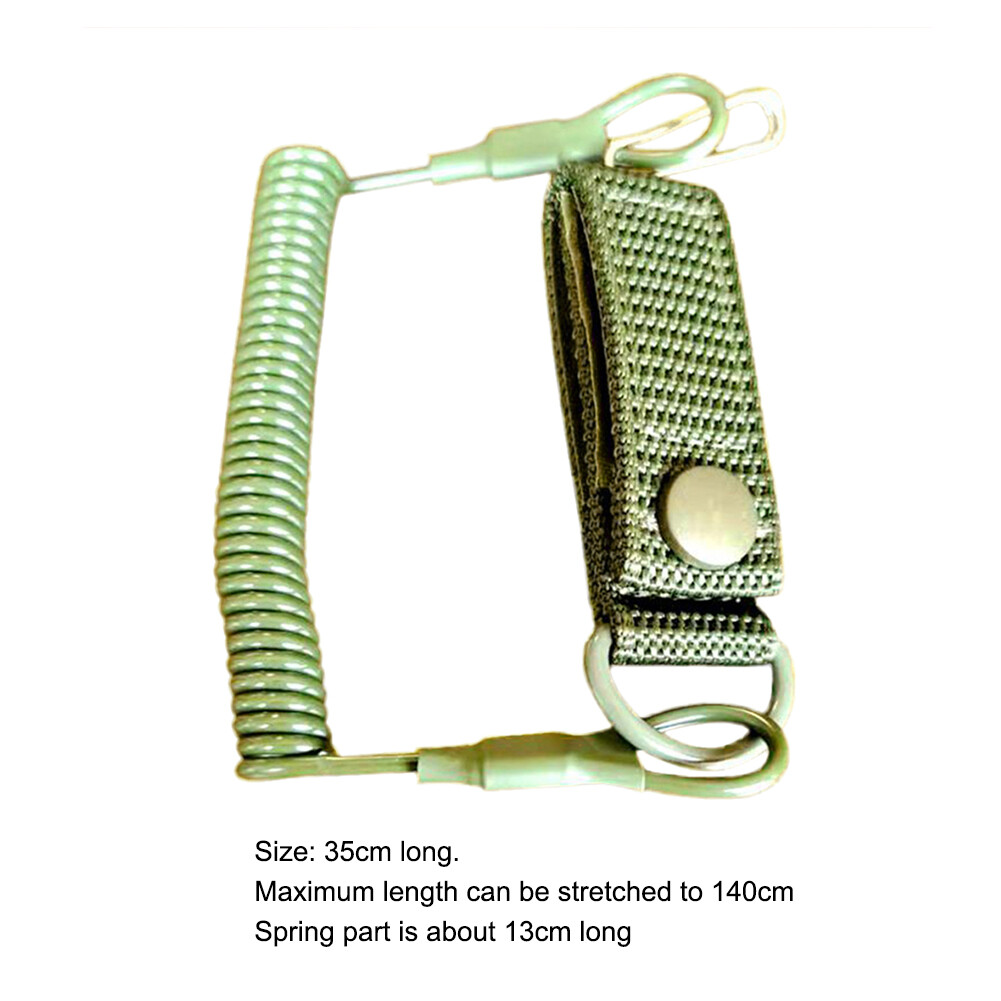 Anti-lost Lanyard Spring Rope Nylon Belt Spring Rope for Outdoor (Army ...