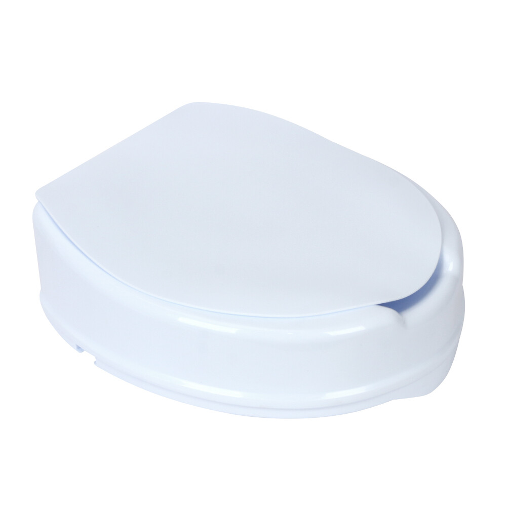 AU Raised Toilet Seat With Lid 10cm Rise Portable Home Aid Safety Riser ...