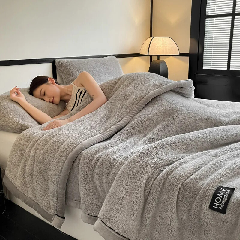 Plush Warm Winter Blanket Coral Fleece Flannel Soft Thick Bed Blankets ...