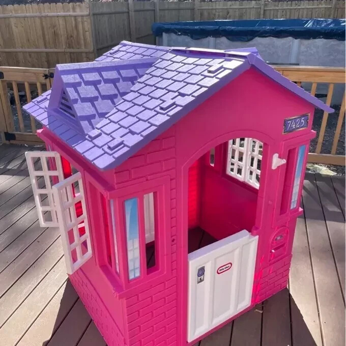 Kids Girls Cabin Playhouse Playset Indoor or Outdoor Toy House Cottage ...