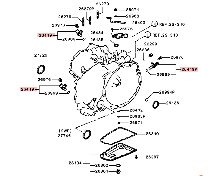 2010-2017 Mitsubishi ASX Transmission Speed Sensor 8651A335/8651A334 ...