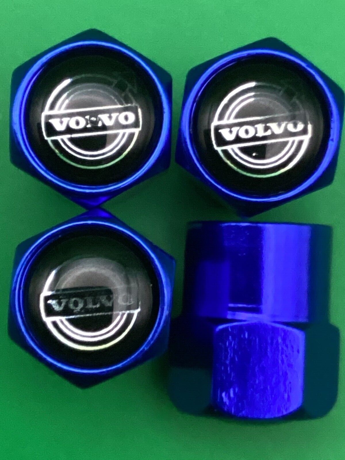 4 Pcs Set Car Air Valve Caps With Volvo Logo Air Valve Caps Colour Blue ...