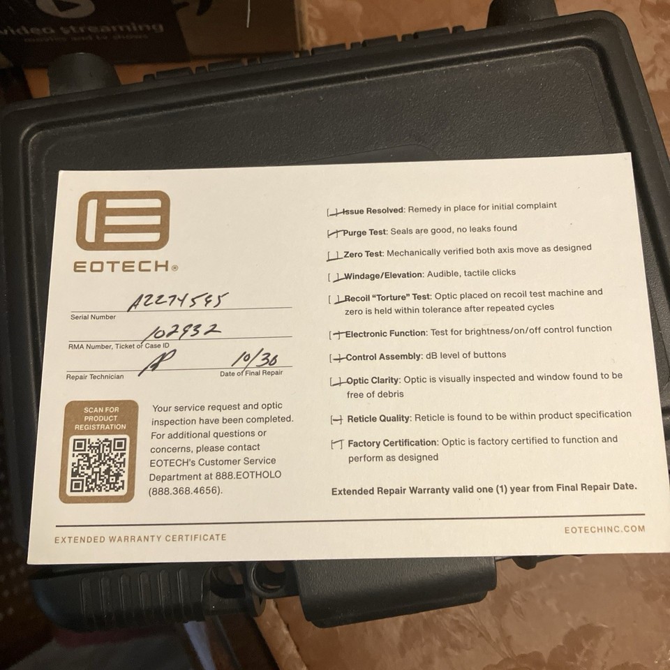 Eotech 522 64 MOA Reticle Holographic Sight with new Battery ...