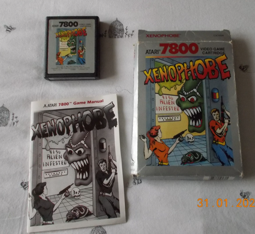 Vintage Atari 7800 Xenophobe game Complete in box | eBay