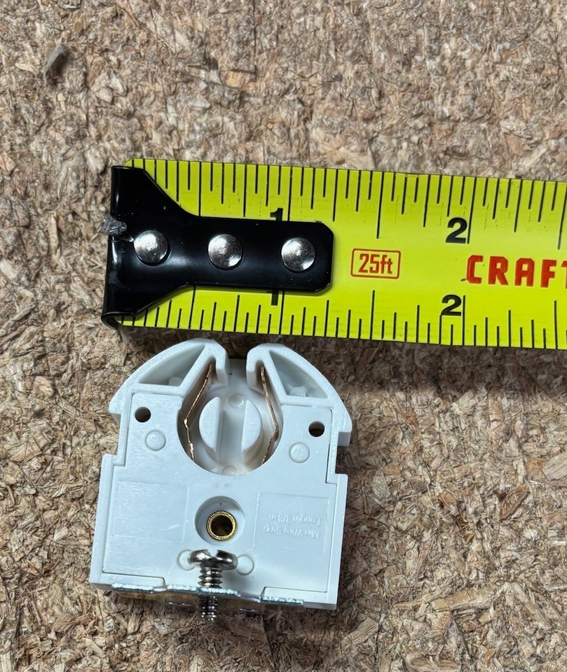 (2 pack) Fluorescent T8 T12 BI-PIN Screw Down Tombstone Lamp holder ...