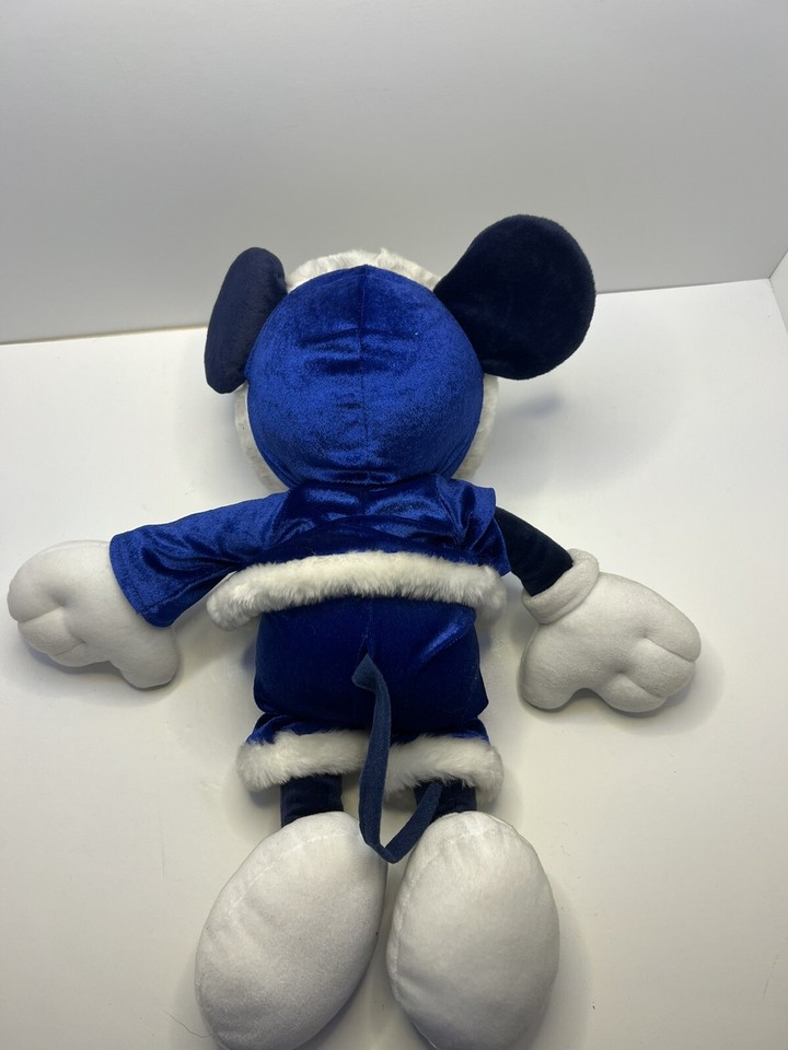 Disney Mickey Mouse 18" Winter Holiday Royal Blue Plush ~ 2001 Disney ...