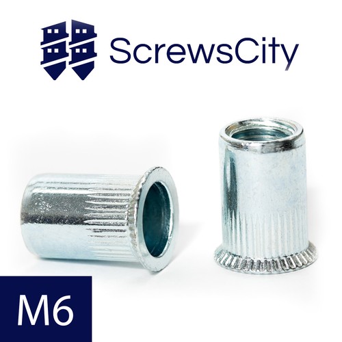 M6 BLIND RIVET NUTS GROOVED SHANK OPEN END COUNTERSUNK HEAD 6mm Ø | eBay