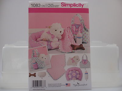 Simplicity 1083, 8" Stuffed Puppy, Carrier, Bed and Accessories Pattern ...