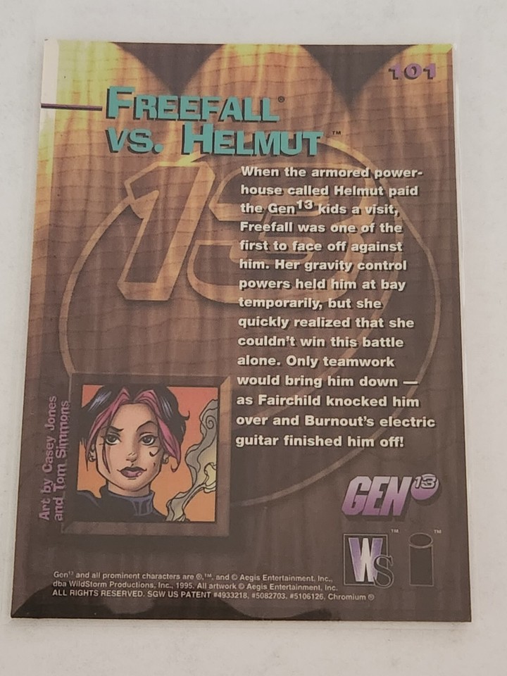 1995 GEN 13 FREEFALL VS. HELNUT #101 by WILDSTORM CHROME TRADING CARD ...