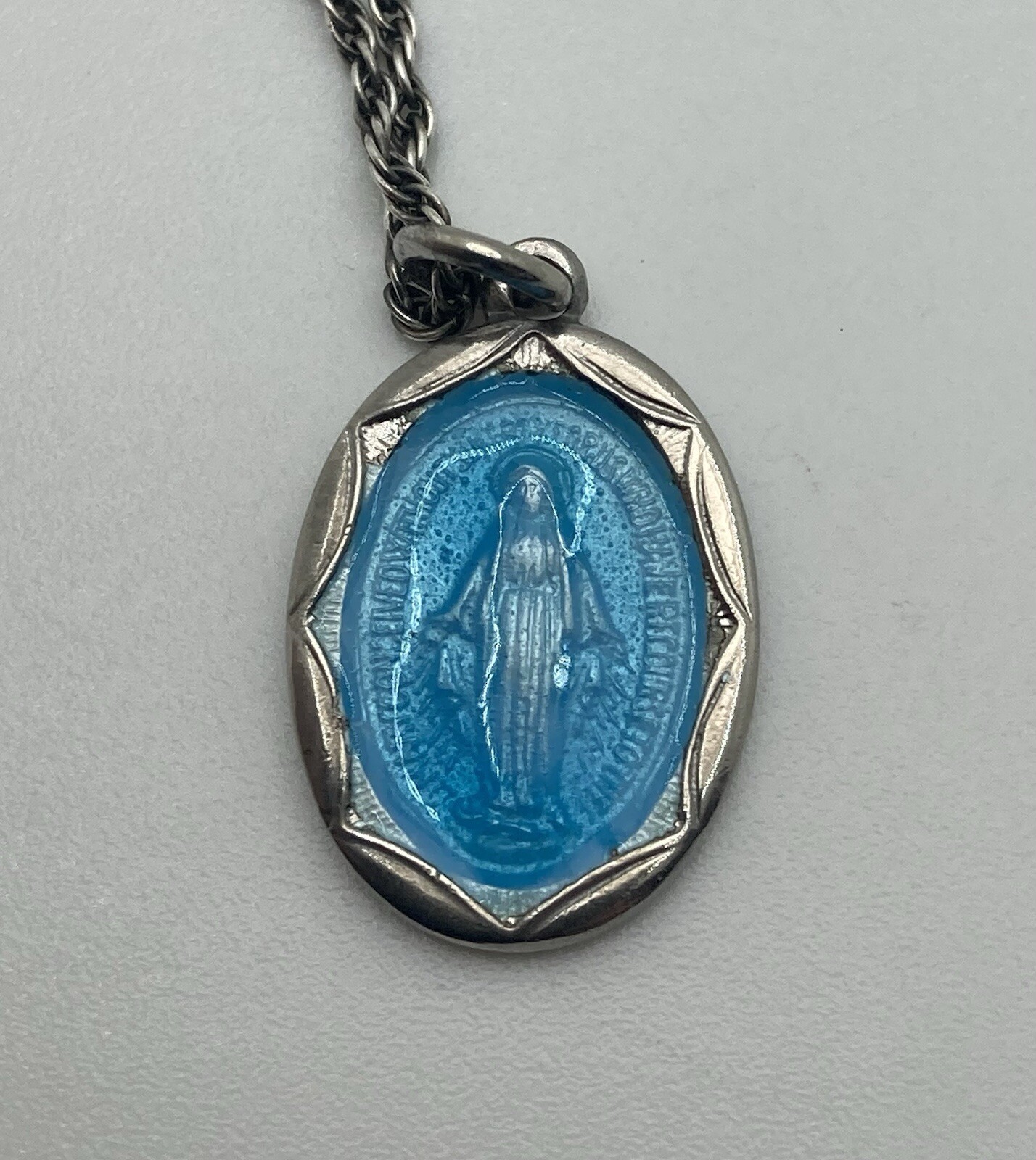 Miraculous Medal Catholic Virgin Mary Blue Resin Ster… - Gem