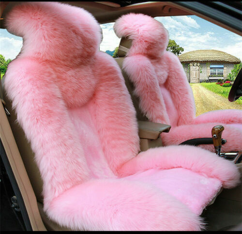 Genuine Australian Sheepskin Fur Car Front Seat Cover Cushion Mat Long ...