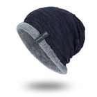 Zonbailon Men's autumn winter knitted wool hat plush warm outdoor ...