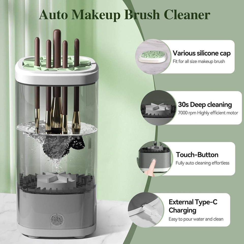 Electric Makeup Brush Cleaner Machine Automatic Makeup Brush Washer ...