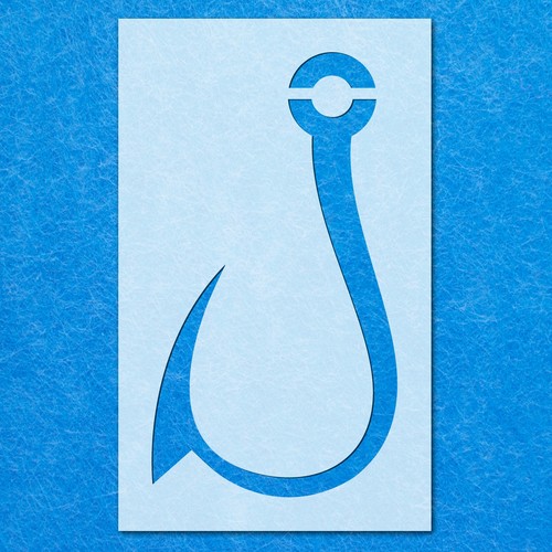 Fishing Hook Stencil, Mylar Airbrush Painting Wall Art Crafts | eBay