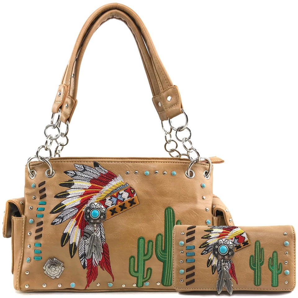 Justin West Native Chieftain Cactus Feather Conceal Carry Shoulder ...