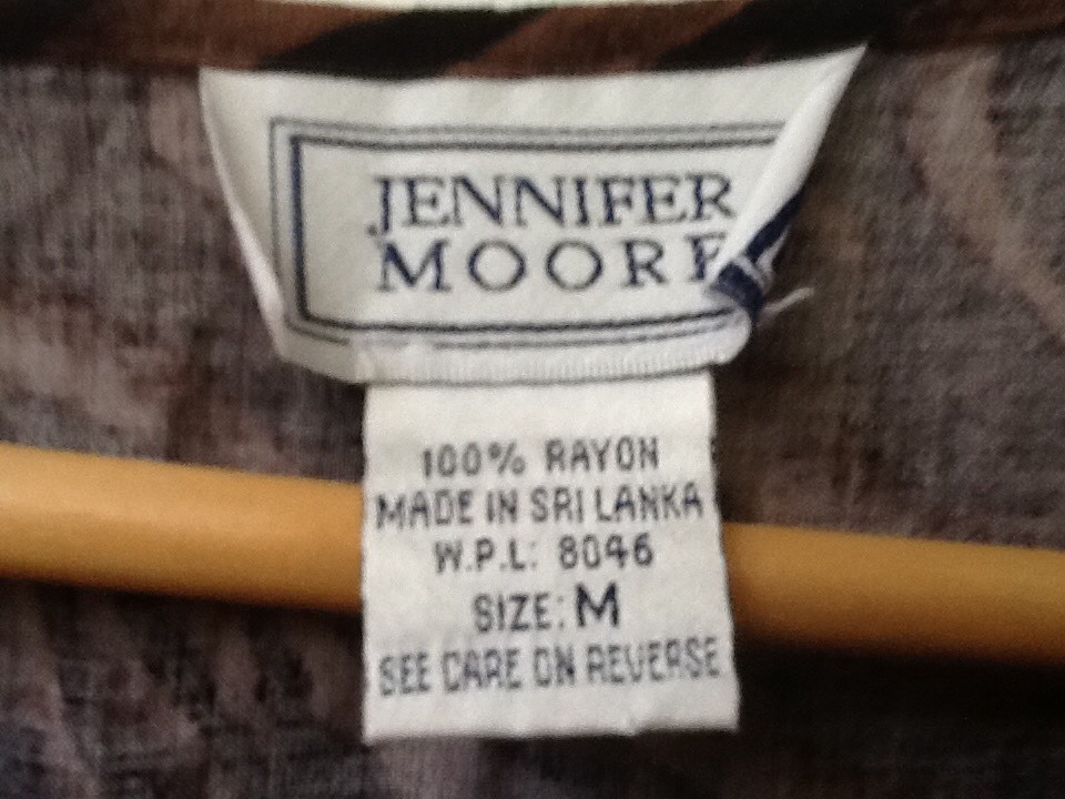 Women's M Medium JENNIFER MOORE Brown Black Animal Print Short Sleeve ...