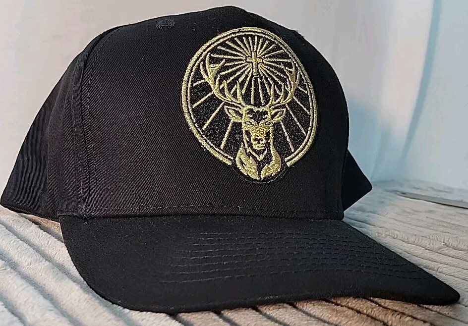 Jägermeister Embroidered Gold Deer Logo Black Snapback Baseball Cap ...