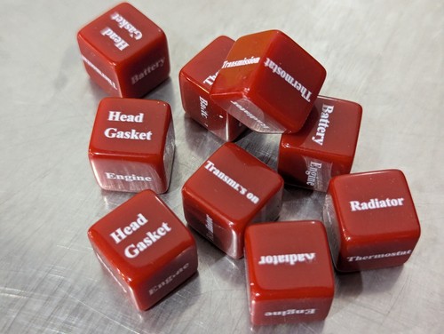10-Pack (Red) Mechanics Dice | Printed d6 Dice Diagnostic Funny | eBay