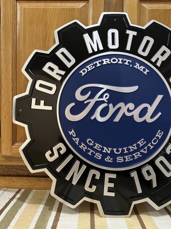 Ford Motor Co. Sign Metal Gear Oil Gas Parts Mustang Vintage Style Wall ...