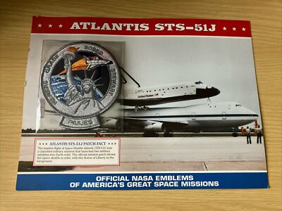 Atlantis STS-51J Mission Patch & Fact Card | Bobko Grabe Pailes Hilmars Stewart | eBay