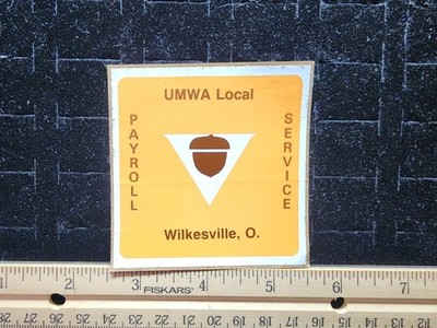 Coal Mine Helmet Sticker UMWA Local Wilkesville Ohio Payroll Service ...