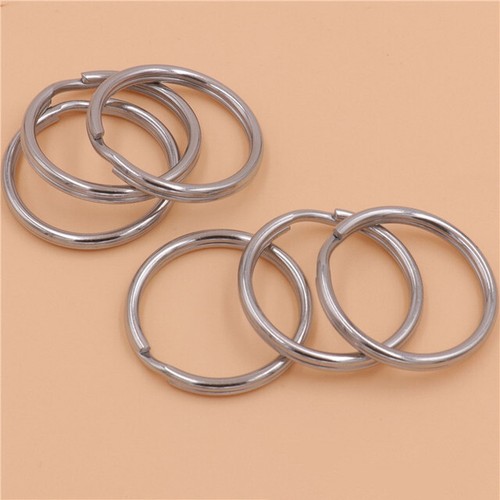 10X 10~38mm Brass Stainless Steel Split Rings Double Loop Key Ring ...