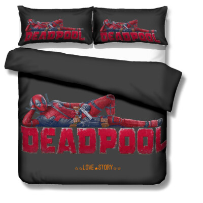 Deadpool Duvet Doona Quilt Cover Set Single/Double/Queen/King Size Bed ...