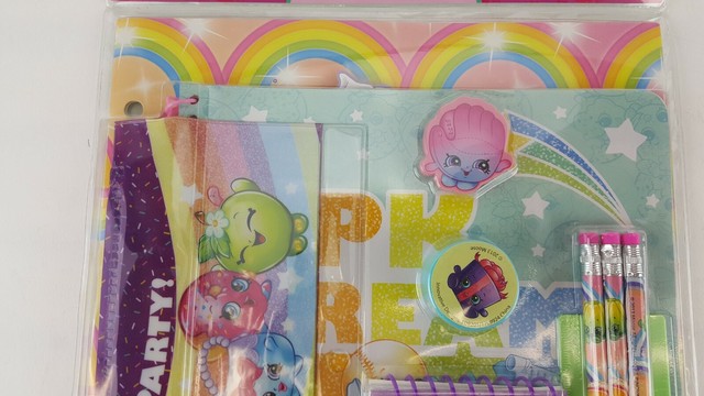 Shopkins 11 PC Set 2 Portfolio Folders 1 Subject Notebook Memo Pad and ...