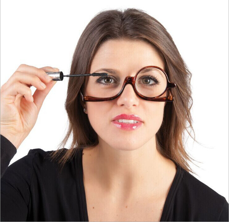 Colorful Rotatable Women Makeup Reading Glasses Portable Oval One-eyed ...