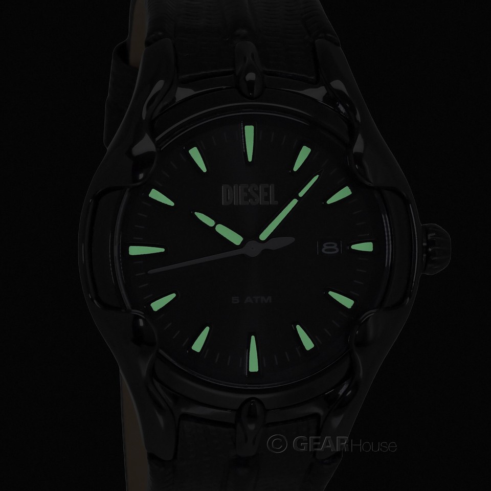 DIESEL Metamorph Vert Mens Watch, Black Dial, Reptilian Embossed ...