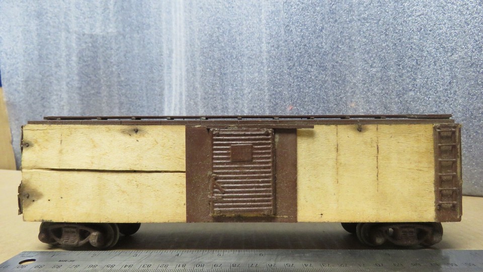 CUSTOM O SCALE WOODEN BOX CAR KIT BUILT CNJ 12176 SOLD AS IS NO BOX ...