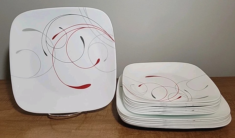 CORELLE Splendor SQUARE Plates --7 --Luncheon--, 7 --Dinner UNUSED . | eBay