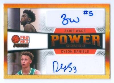 DYSON DANIELS ZAIRE WADE "AUTOGRAPH CARD" LEAF PRO SET POWER BASKETBALL ...