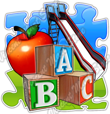 School Preschool ABC's Kids Education Play Car Bumper Vinyl Sticker ...