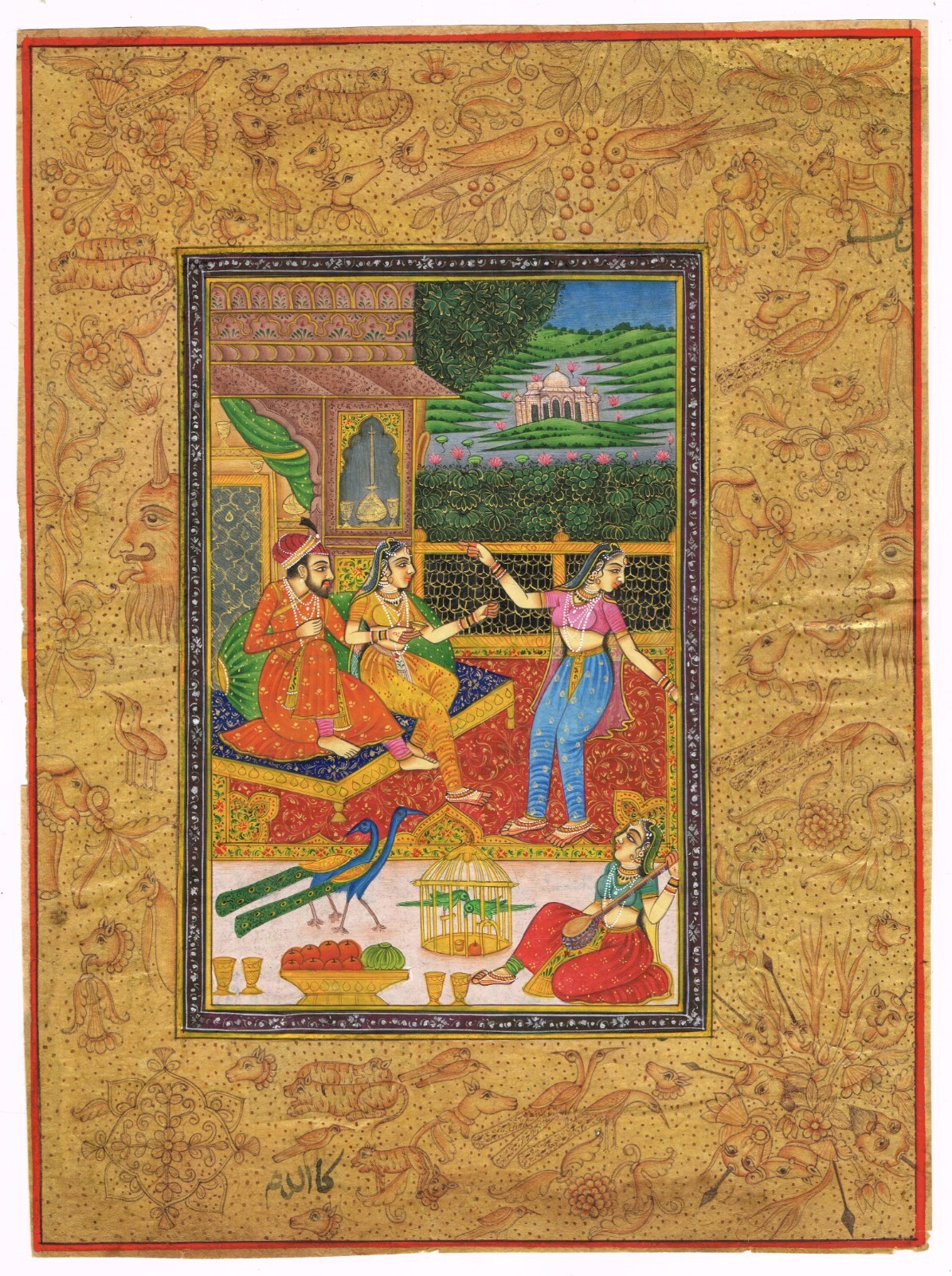 Mughal Painting Of Emperor And Empress Enjoying Drink & Lady Dance 7 ...