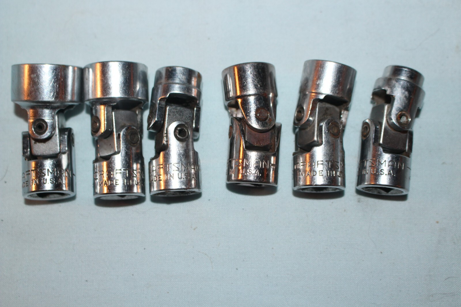 6 Vintage Craftsman 3/8" Drive 6 Point Flex Swivel Head Sockets Most -V ...